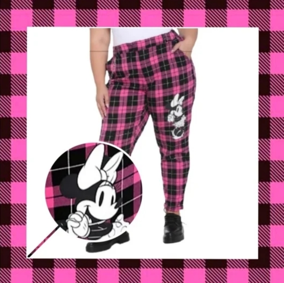 Disney | Pants & Jumpsuits | Disney Hot Topic Minnie Mouse Pink Black ...